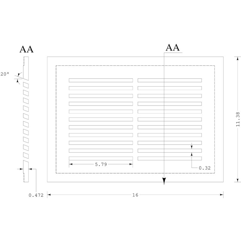 Flush Permanent Cold Air Return Cover, 14″ x 8″ | Made2Match