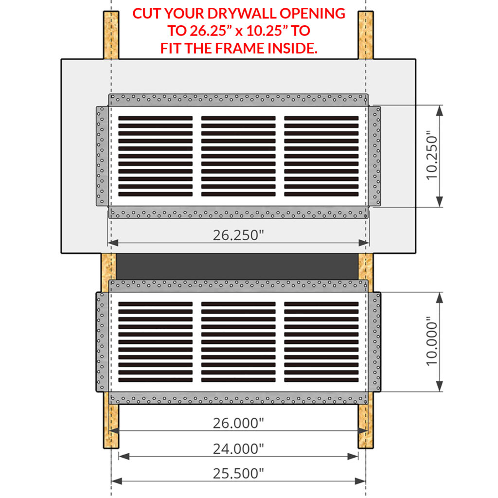 Flush Removable Cold Air Return Cover, 24″ x 8″ | Made2Match